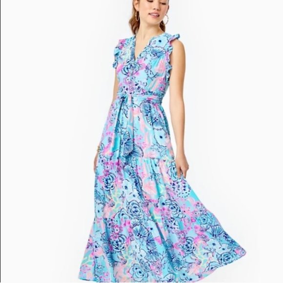 Lilly Pulitzer | Dresses | Lilly Pulitzer Destini Maxi Dress Nwt Size 8 ...